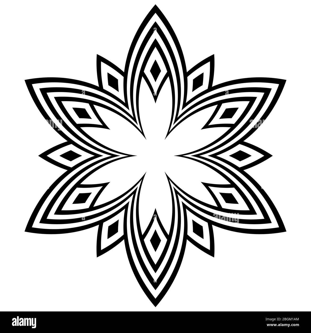 American symbol indigenous ethnic line flower sign Stock Vector Image ...