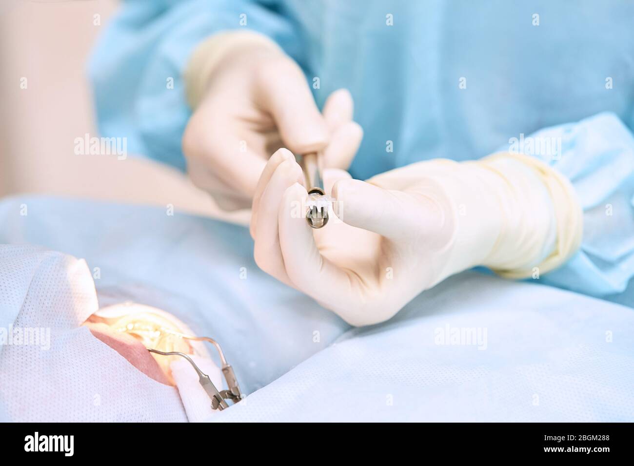 People at hospital background. Blue medical backdrop. Healthcare ...