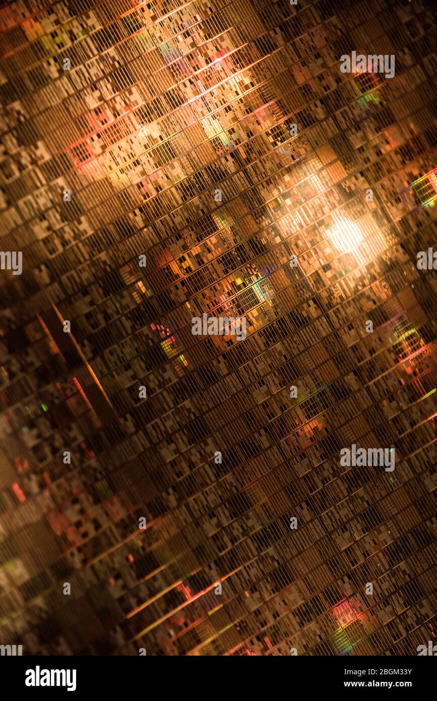 close-up of Silicon wafer Stock Photo - Alamy