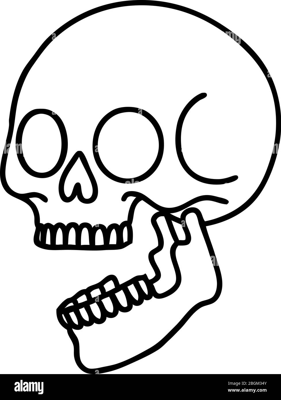 tattoo in black line style of a skull Stock Vector Image & Art - Alamy