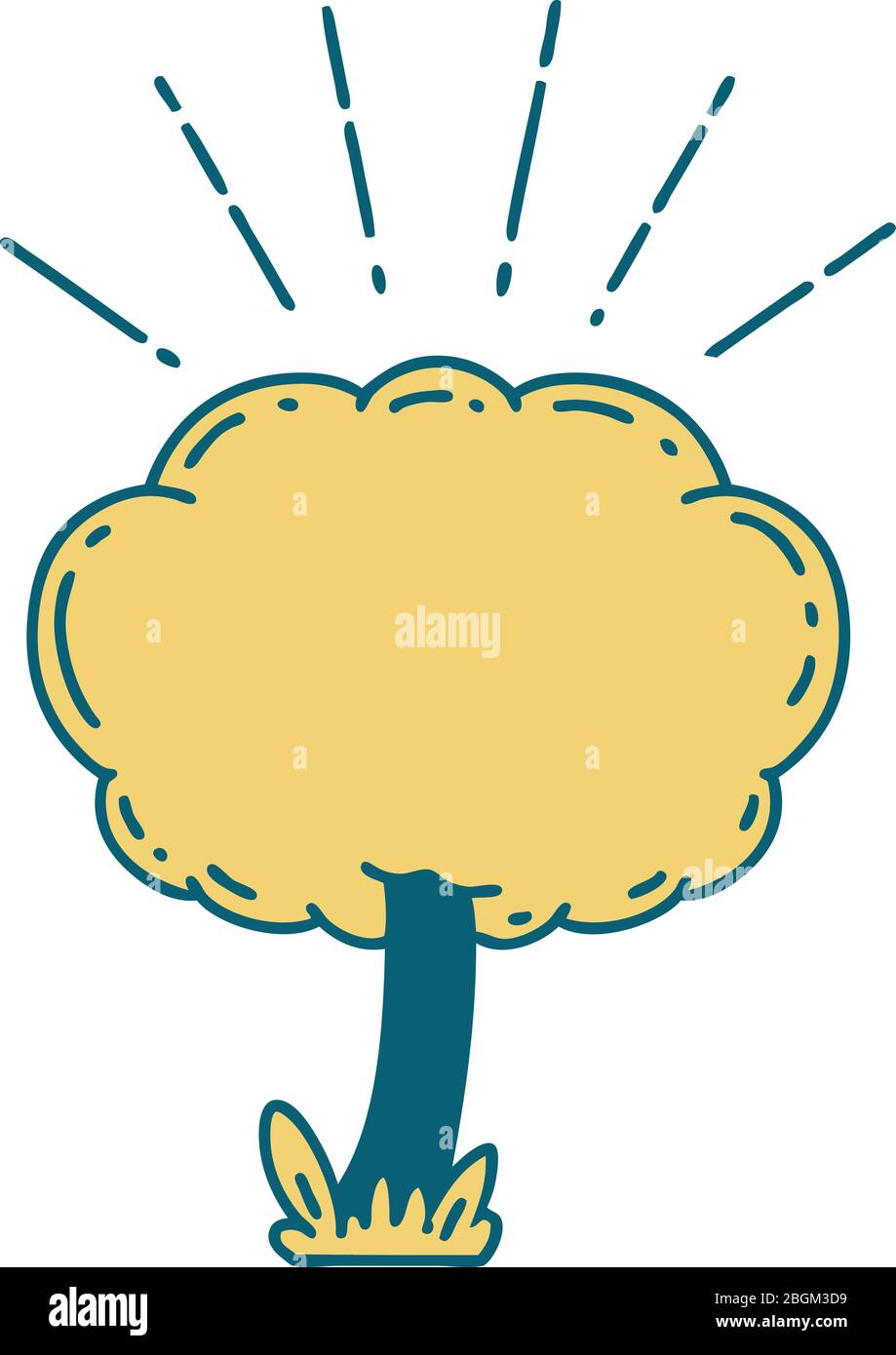 illustration of a traditional tattoo style tree Stock Vector Image ...