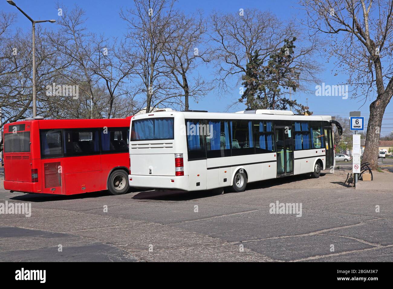Buses standing at the terminal Stock Photo - Alamy