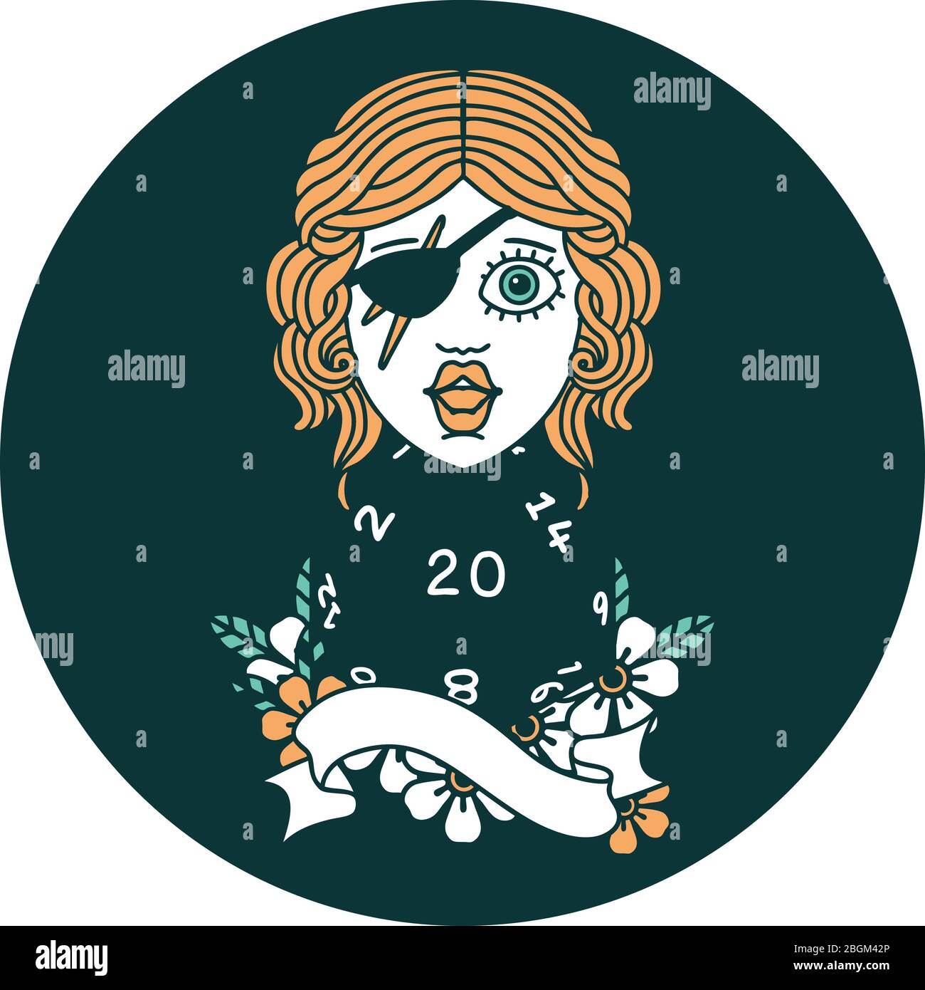 icon of human rogue with natural 20 dice roll Stock Vector Image & Art ...