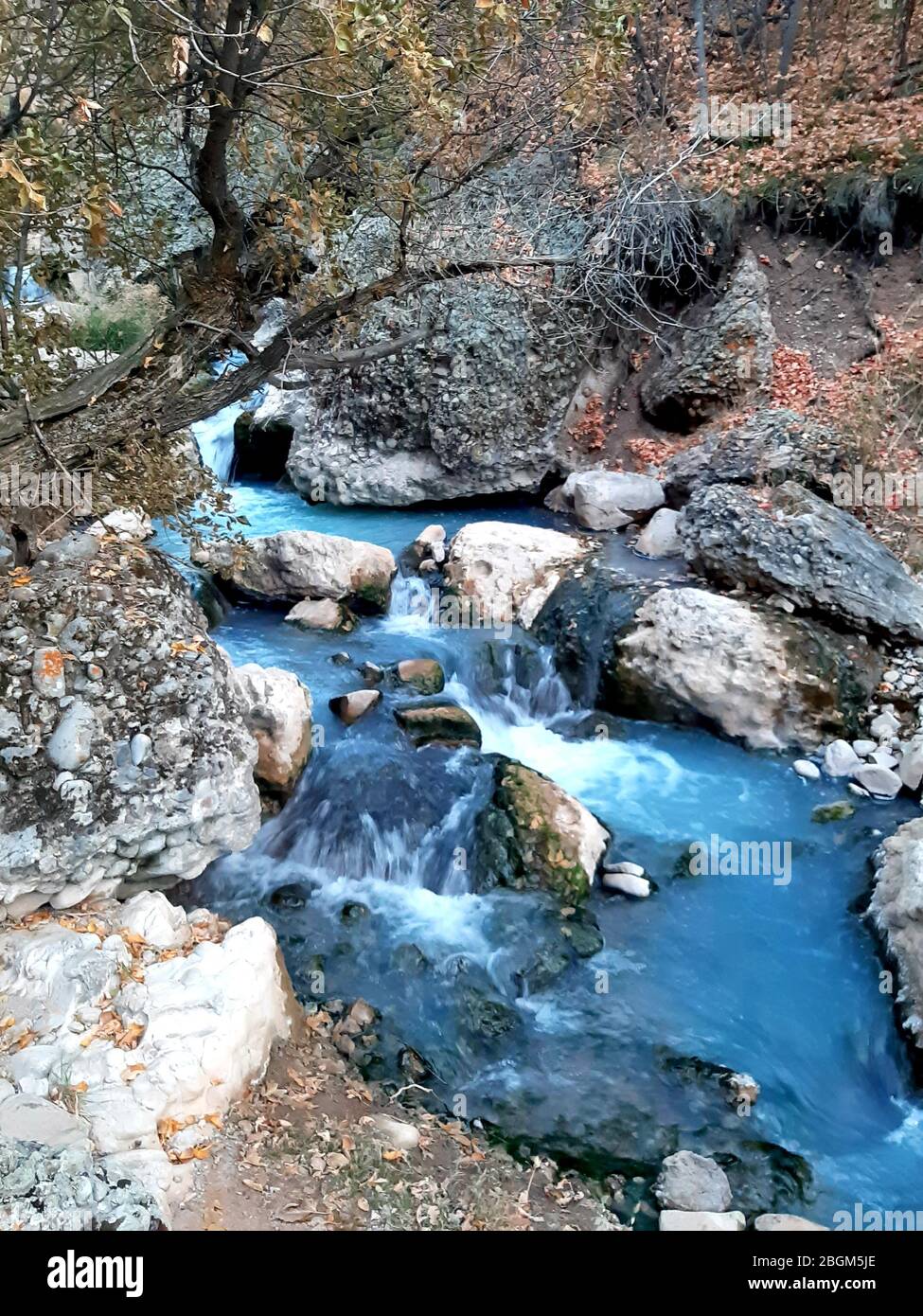 Little Fifth Water Hotsprings Waterfall Stock Photo - Alamy