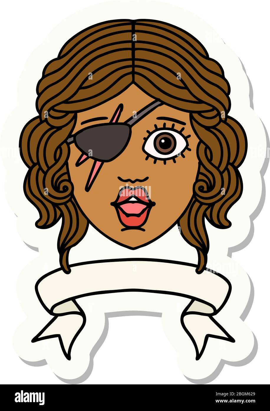 sticker of a human rogue character with banner Stock Vector Image & Art ...