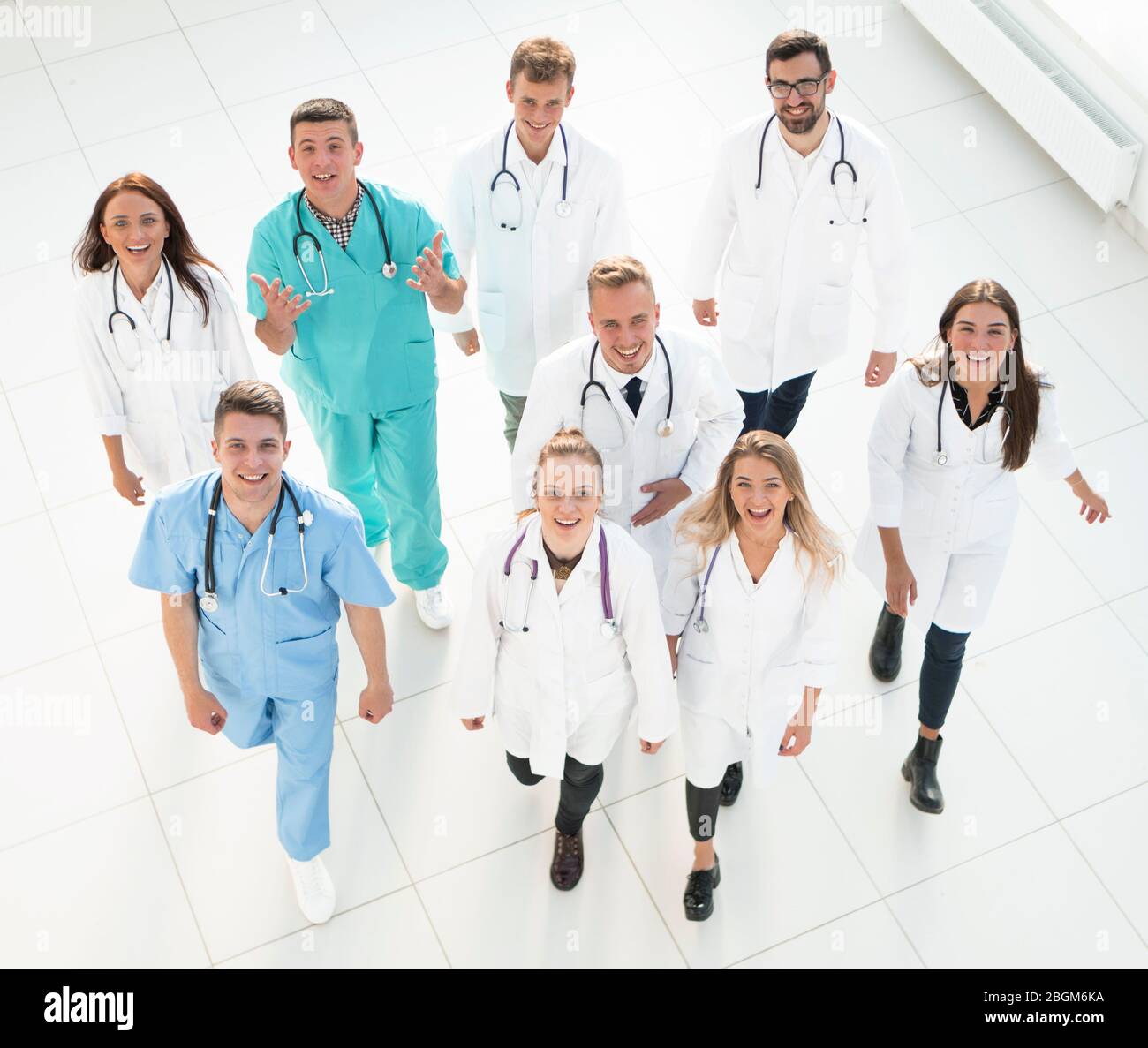 top view. group of doctors discussing work issues Stock Photo - Alamy