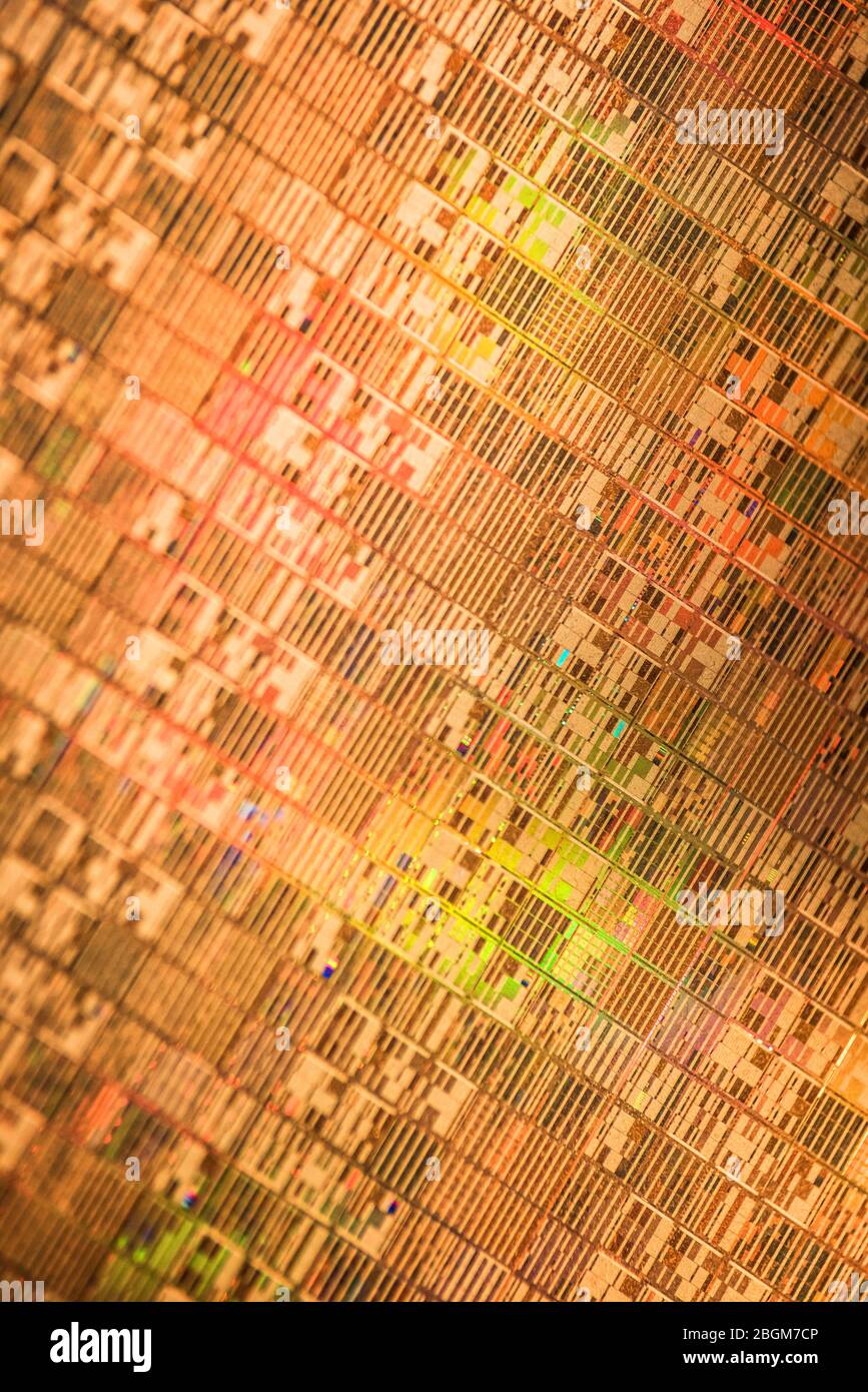 close-up of Silicon wafer Stock Photo - Alamy