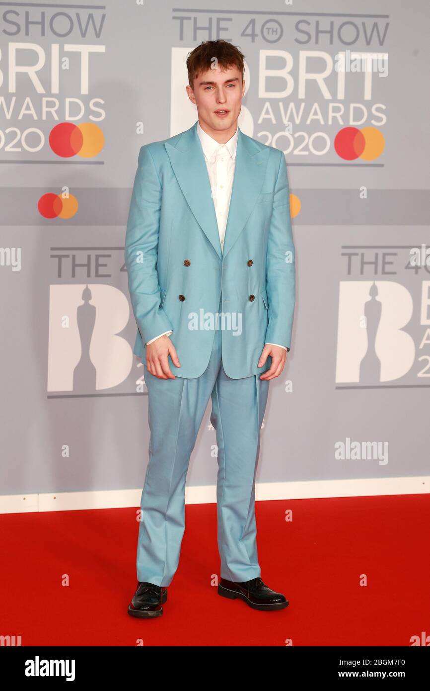 Sam Fender attends The BRIT Awards 2020 at The O2 Arena on February 18 ...