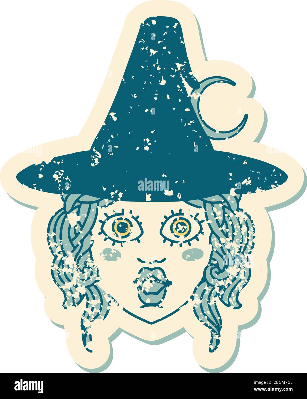 grunge sticker of a human mage character Stock Vector Image & Art - Alamy