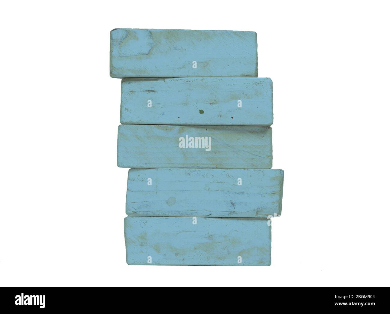 Vintage blue building blocks isolated on white background Stock Photo ...
