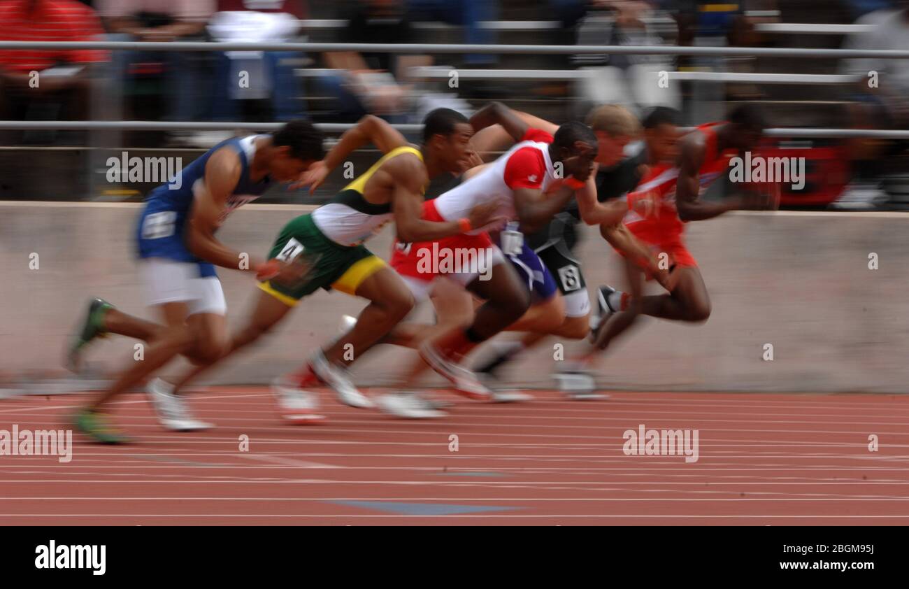 Austin, United States. 06th Apr, 2007. Sprinters are a blur in a boys ...