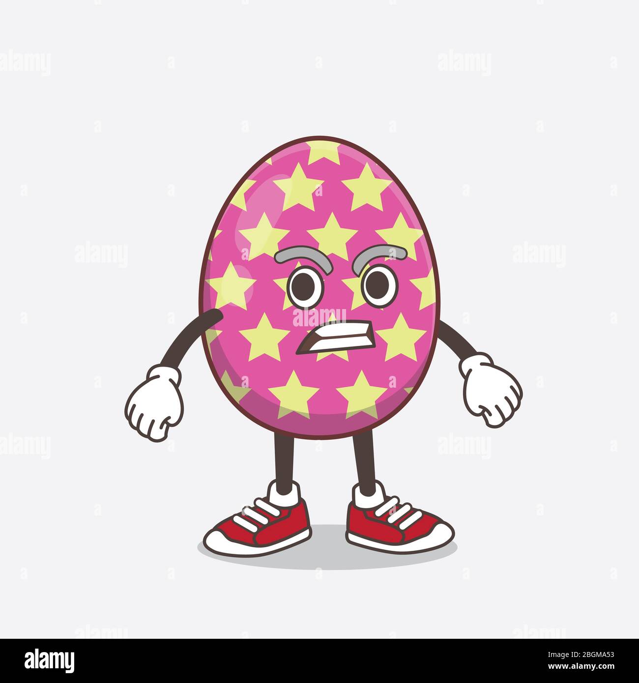 An illustration of Easter Egg cartoon mascot character with angry face ...