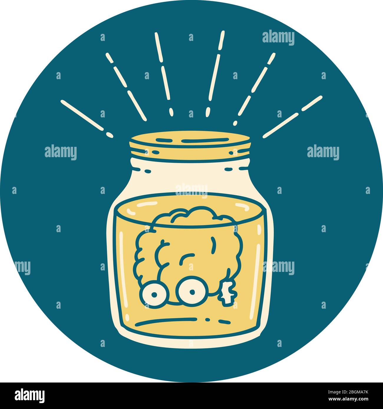 Retro style brain icon Cut Out Stock Images & Pictures - Alamy