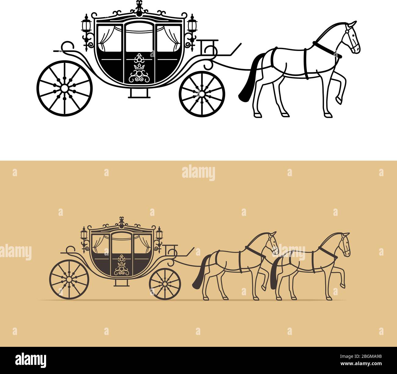 Horse Cart Vector