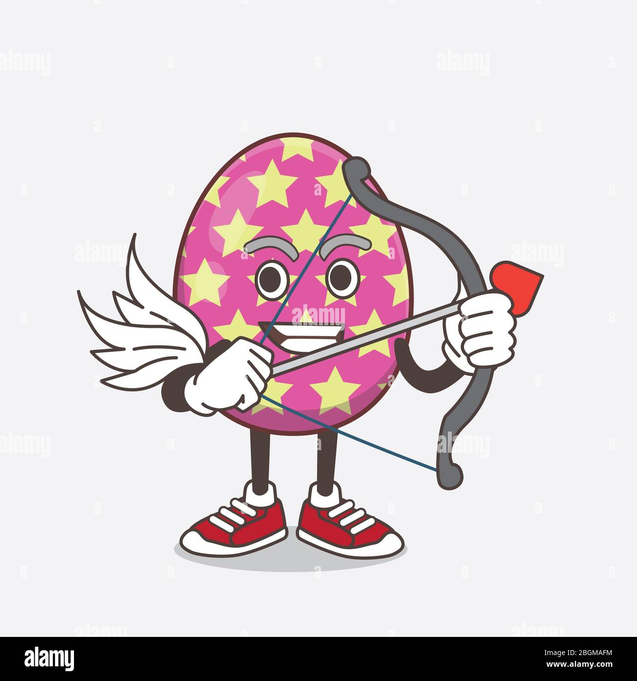 An illustration of Easter Egg cartoon mascot character with assault ...