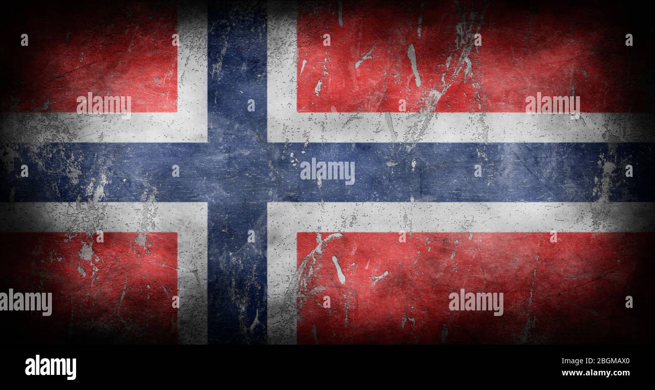 Flag of Norway with grunge texture background 3D illustration Stock ...