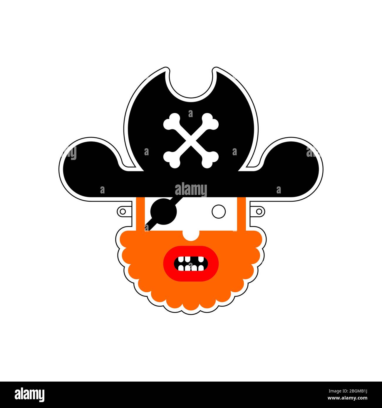 Paper pirate mask isolated. Eye patch filibuster vector illustration ...