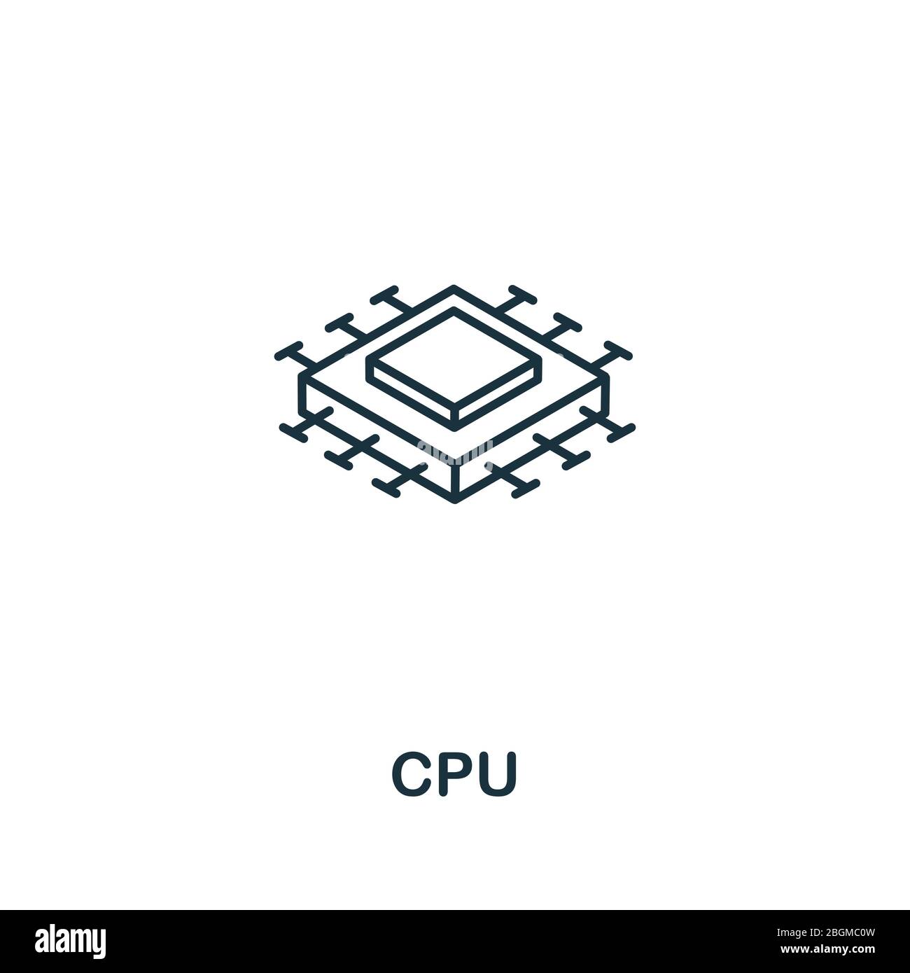 Cpu icon from artificial intelligence collection. Simple line Cpu icon ...