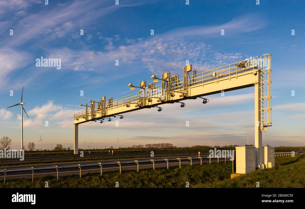 gantry equipped with modern electronic equipment and cameras recording ...