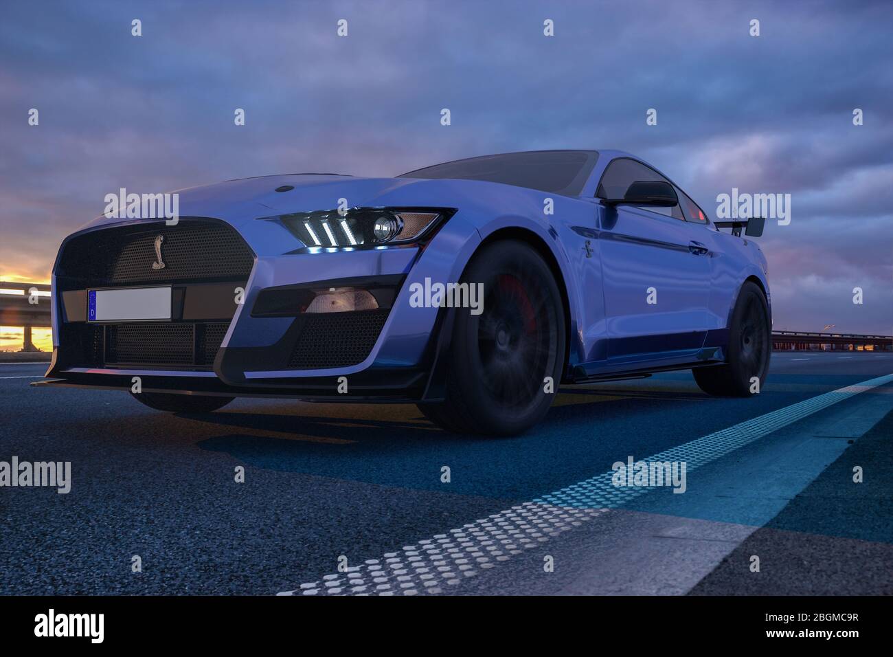 Ford Mustang Shelby GT500 riding on a steel bridge Stock Photo - Alamy