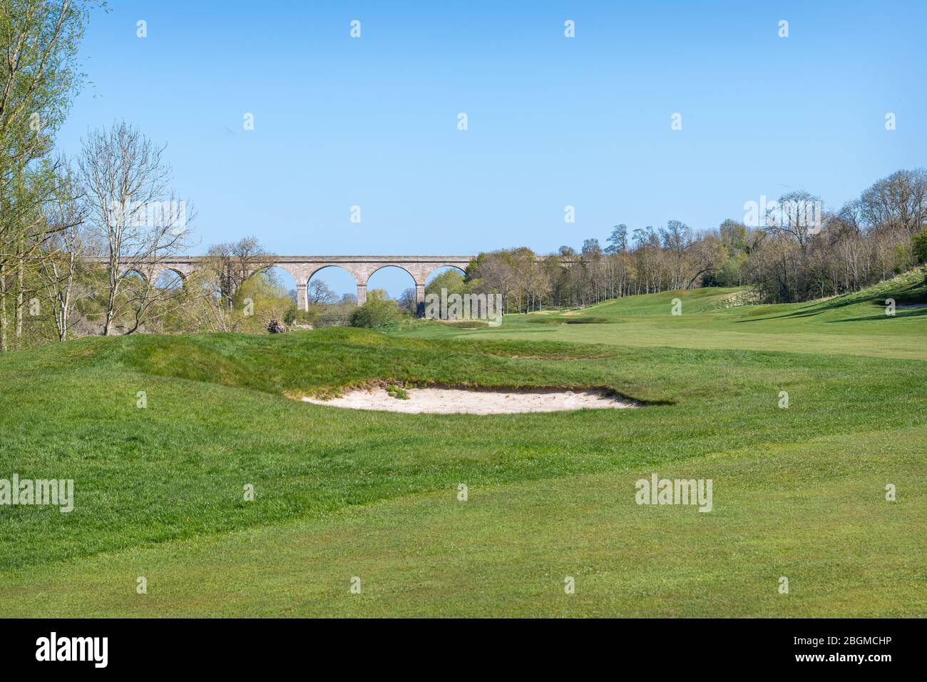Roxburgh Viaduct over River Teviot from Roxburghe Golf Course Stock ...