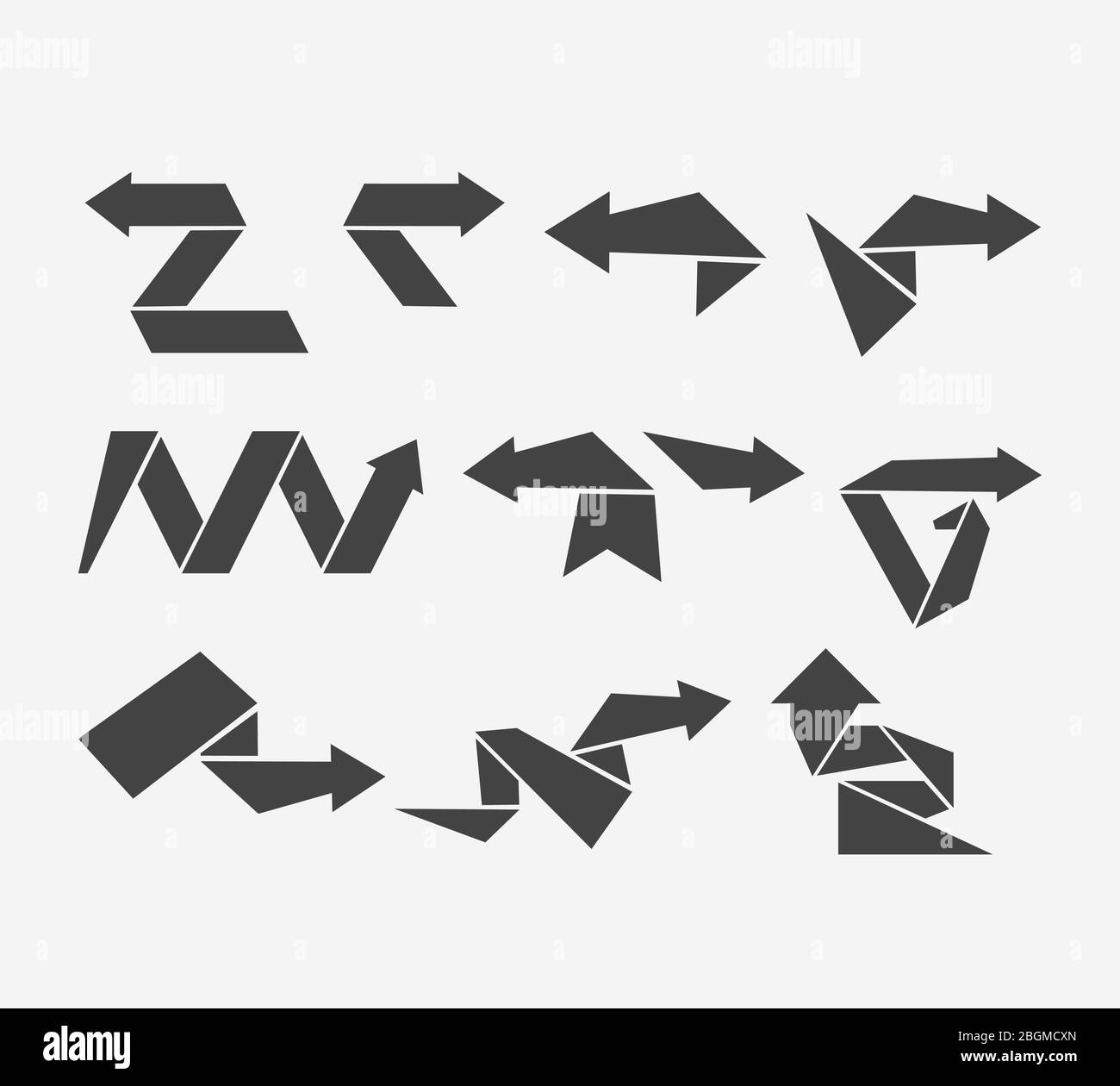 Flat arrows vector. Modern flat arrow icons and arrow signs Stock ...