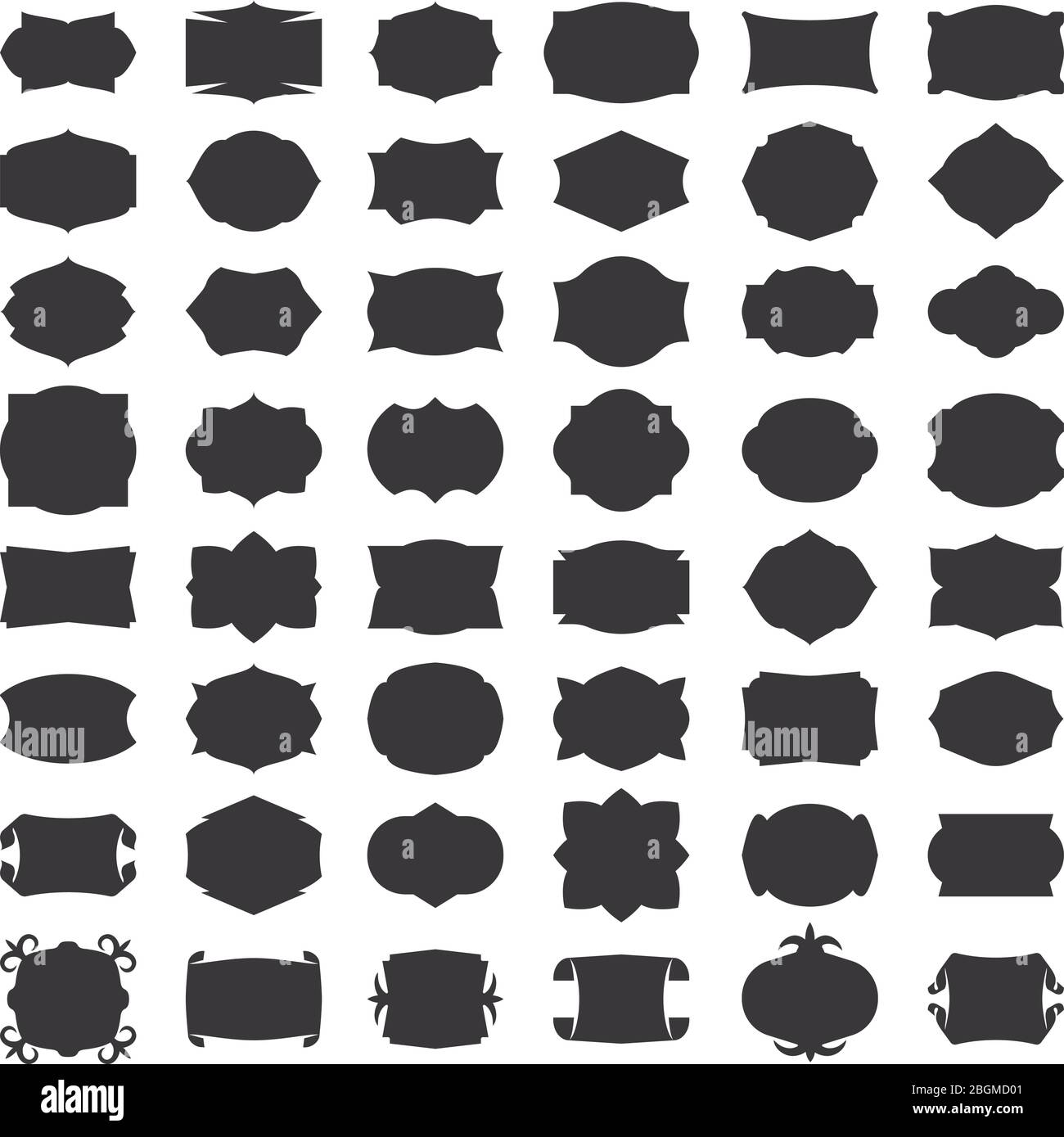 Blank frames for label with frames or emblem with frame or border ...