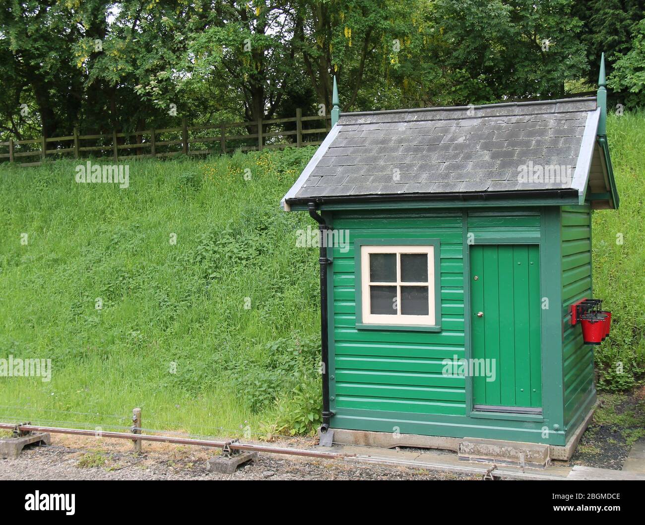 A Railway Trackside Wooden Workmans Store Hut Stock Photo - Alamy