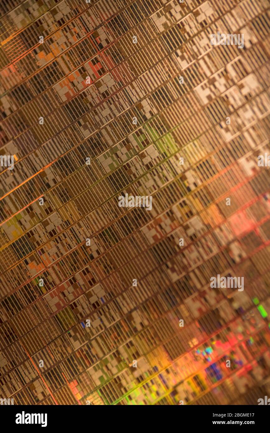 close-up of Silicon wafer Stock Photo - Alamy