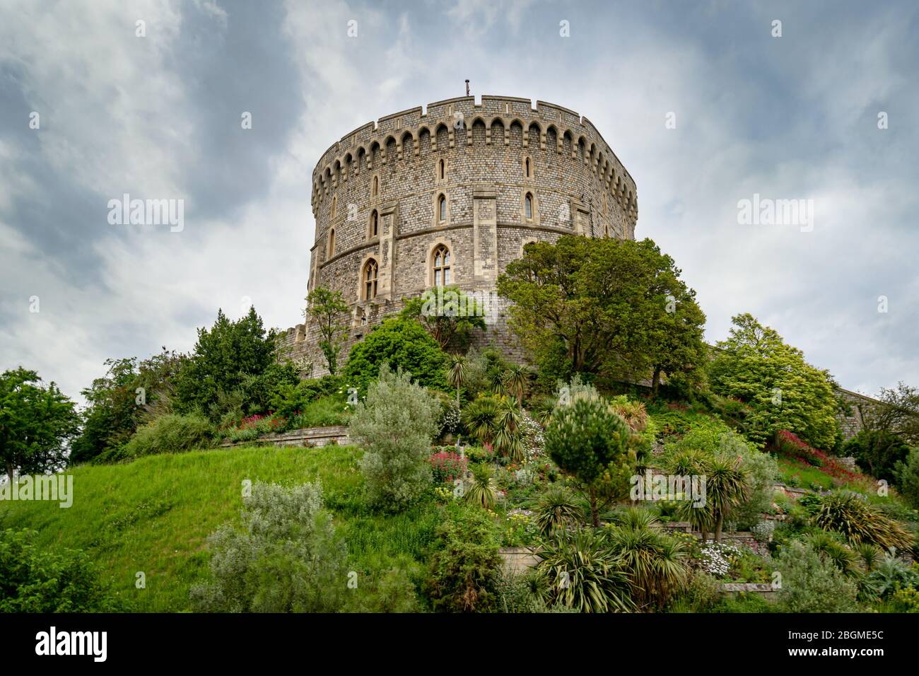 Windsor Castle and its garden with a dramatic sky background. Windsor ...