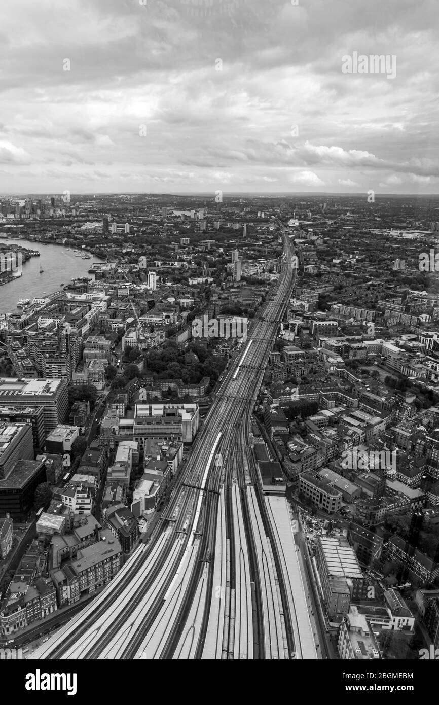 Beautiful twilight sky aerial Black and White Stock Photos & Images - Alamy