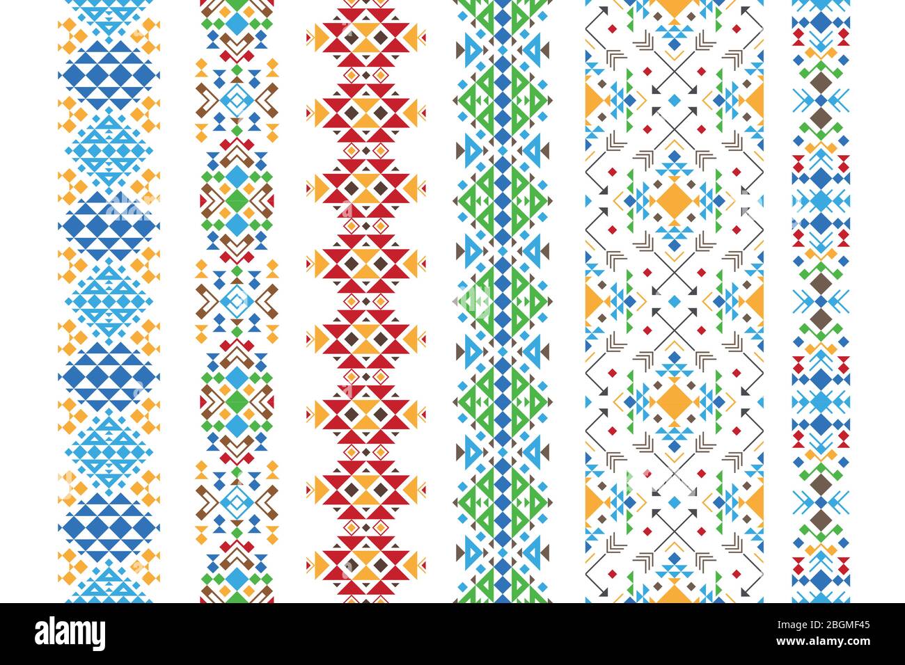 Color ethnic ornament. Native embroidery geometric pattern. Vector ...