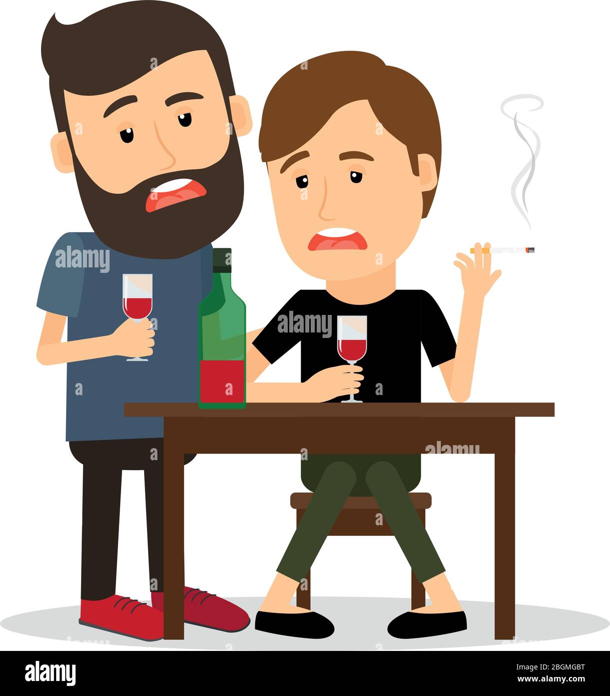 Two drunk men Stock Vector Images - Alamy