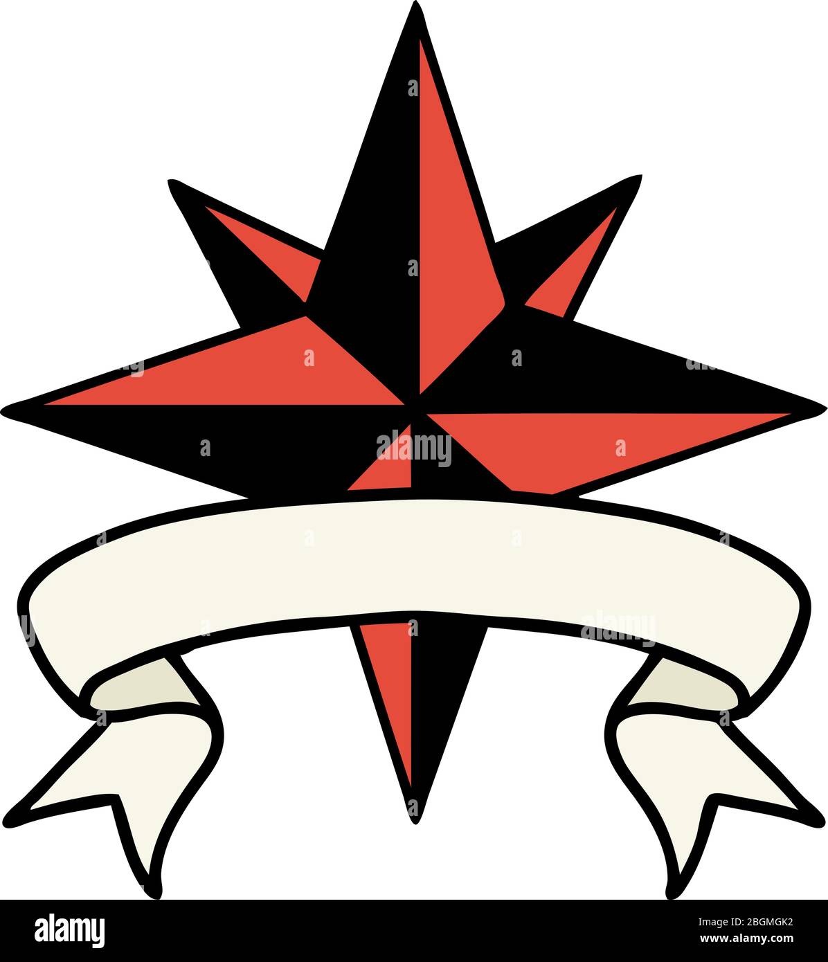 traditional tattoo with banner of a star Stock Vector Image & Art - Alamy