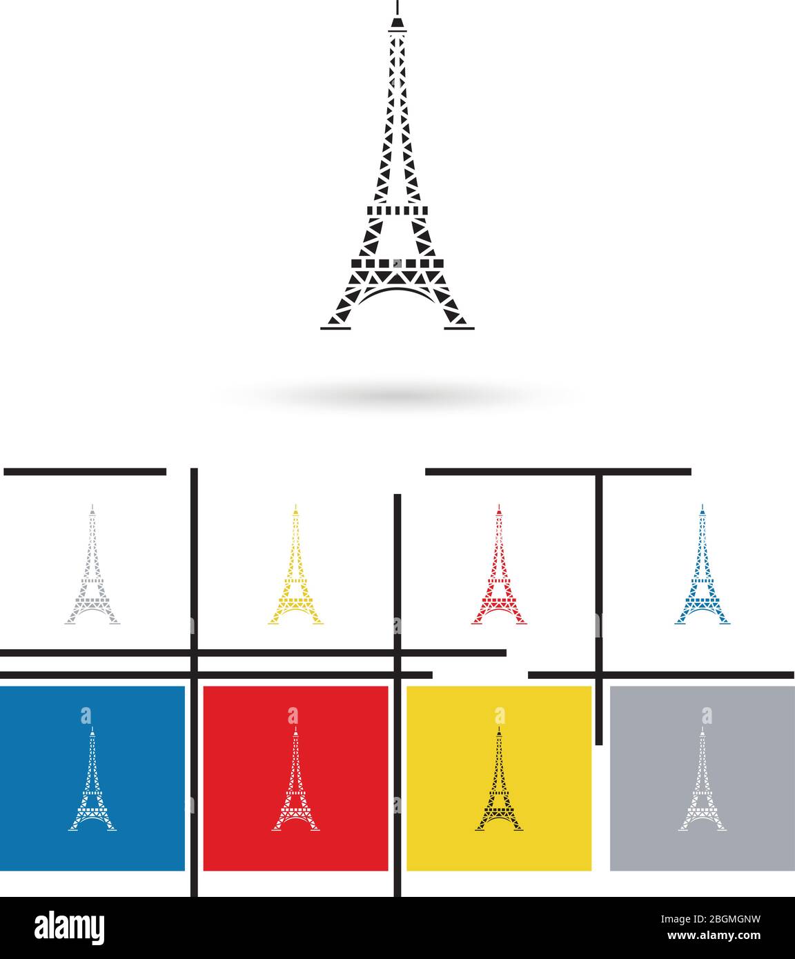 Eiffel Tower in Paris icon or Eiffel Tower in Paris sign. Vector Eiffel ...