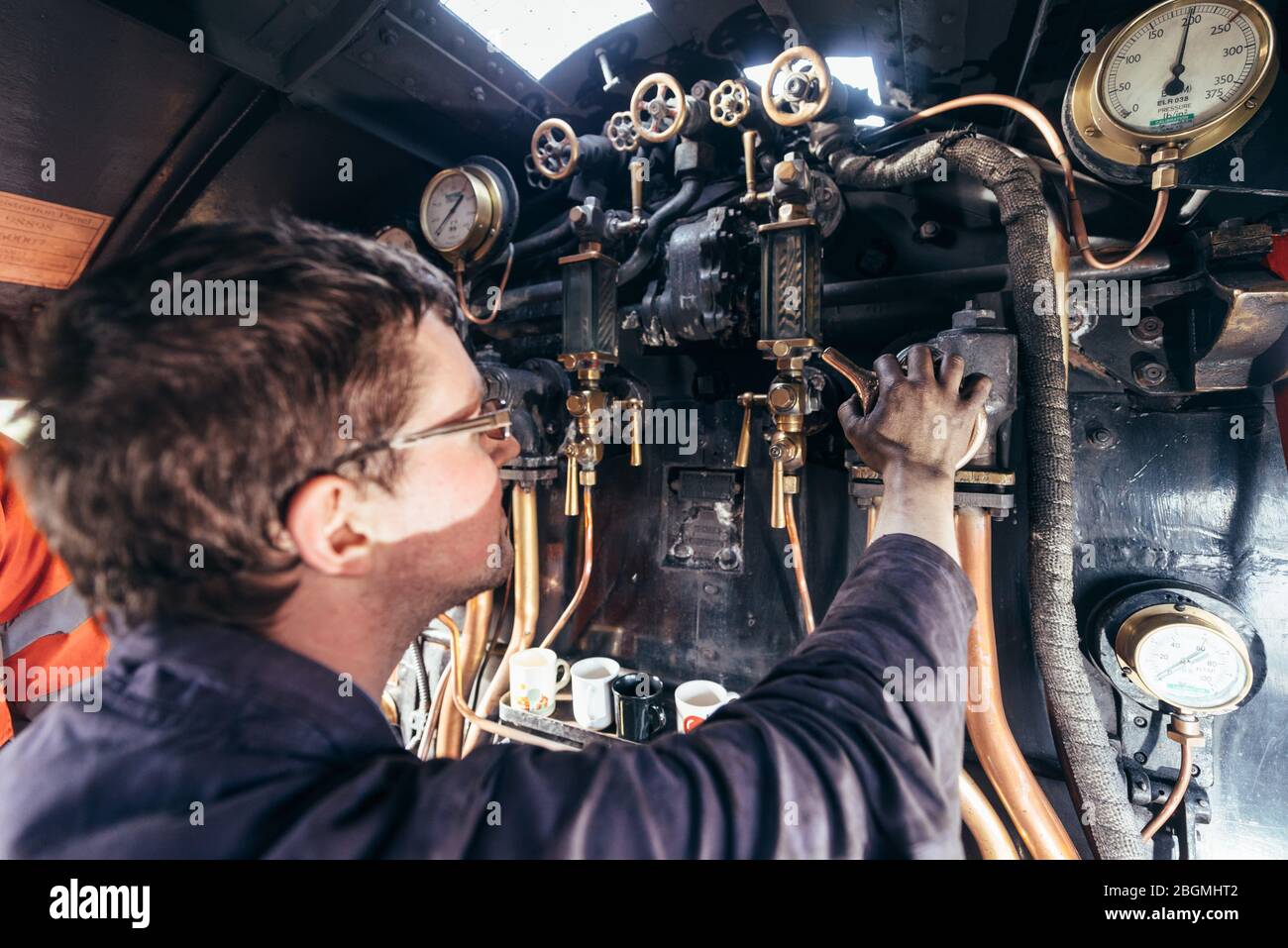 Controls inside cab steam locomotive hi-res stock photography and ...