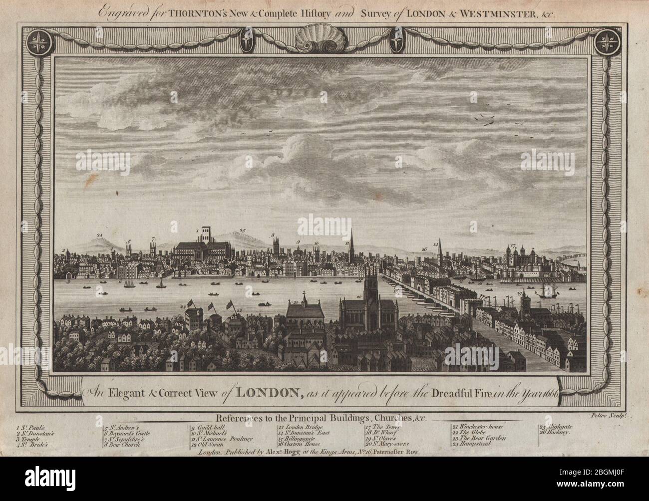 An elegant & correct view of London, as it appeared before… 1666 ...