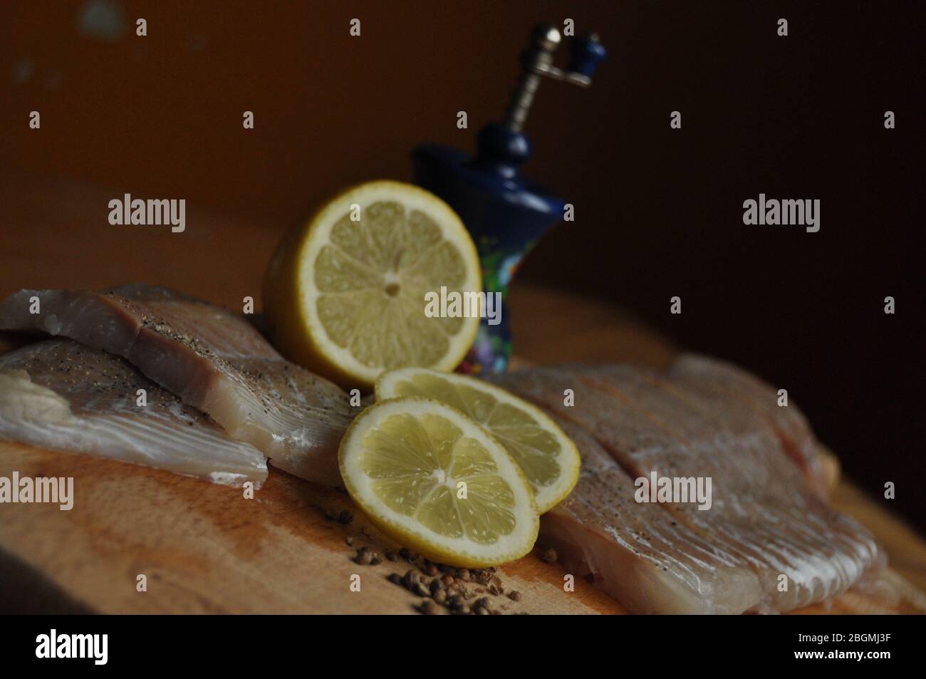 Fillet of fish. Dish, main dish. Fasting food seasoning Stock Photo - Alamy