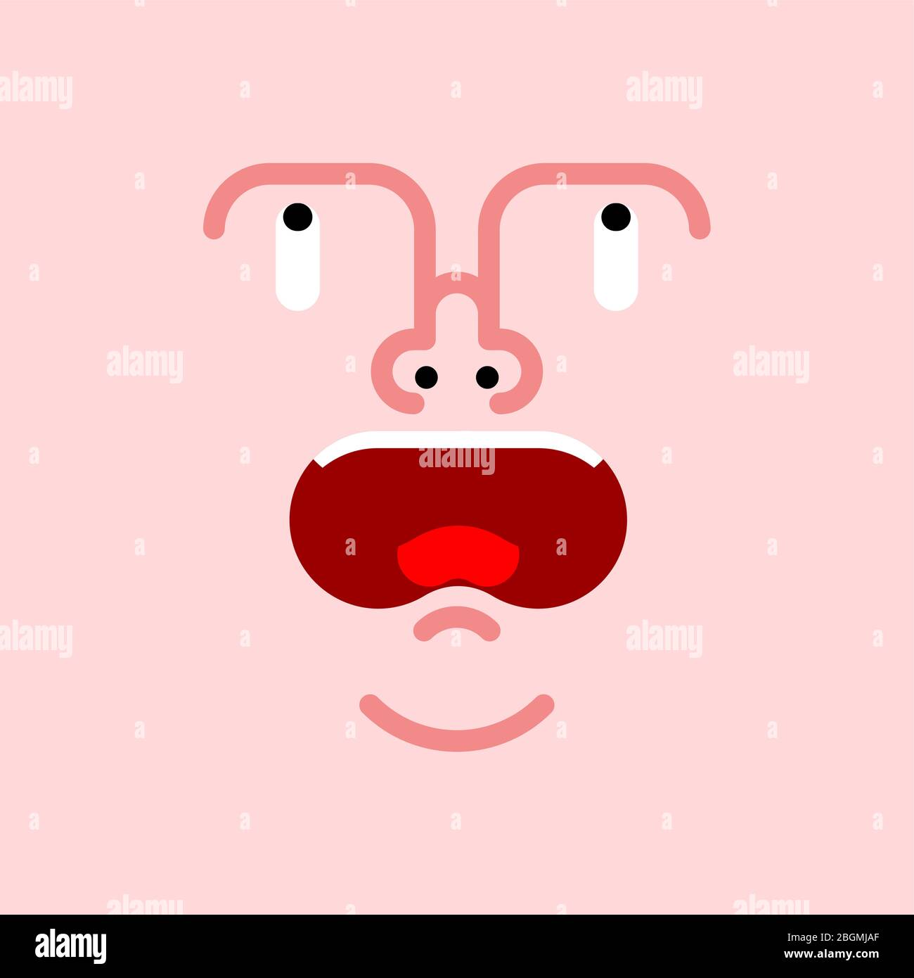 Face looks up isolated. Man looking up vector illustration Stock Vector ...