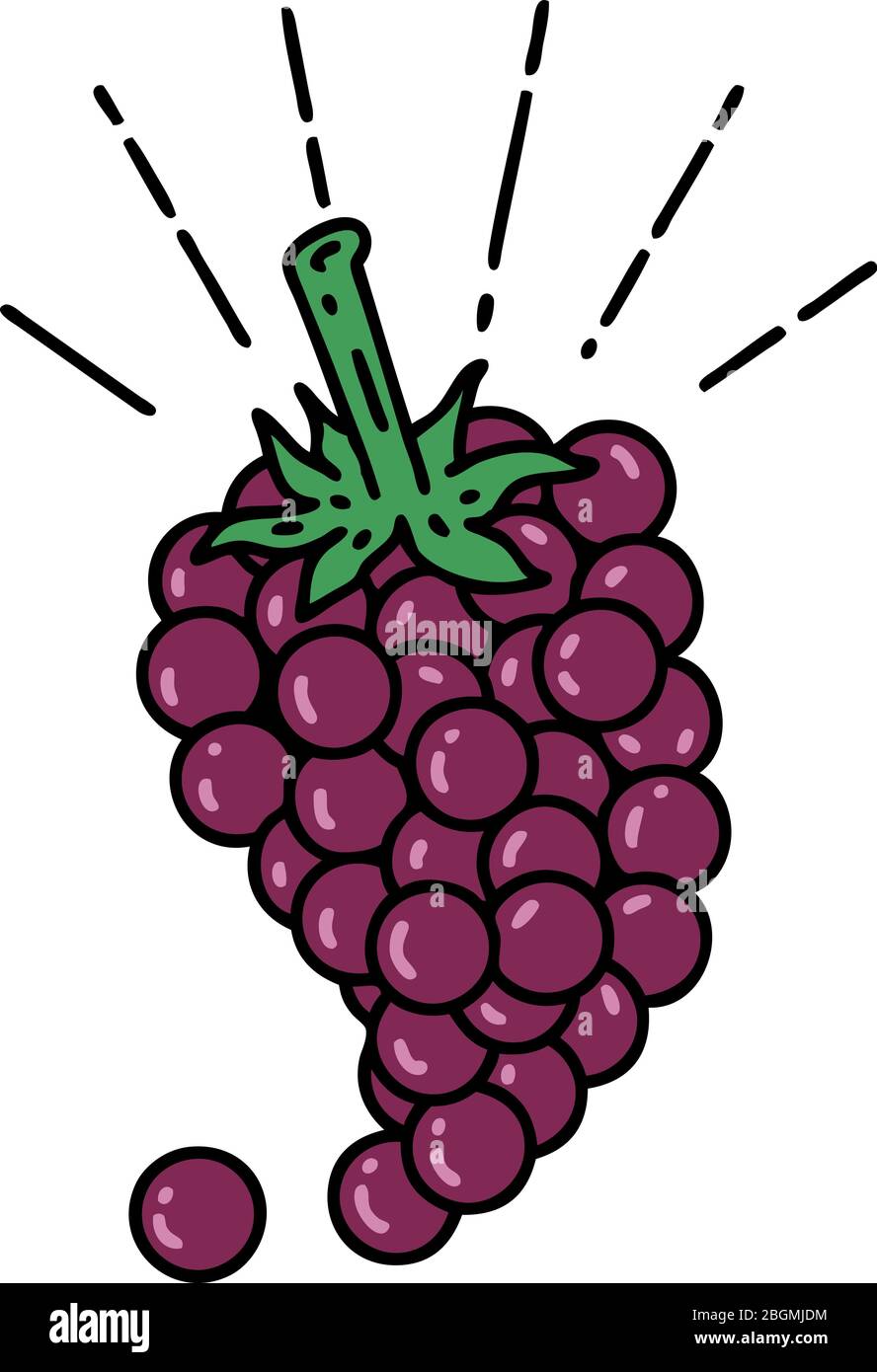 illustration of a traditional tattoo style bunch of grapes Stock Vector ...