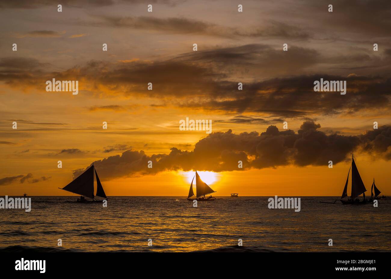 Sunset White beach path on Boracay island, Philippines Stock Photo - Alamy