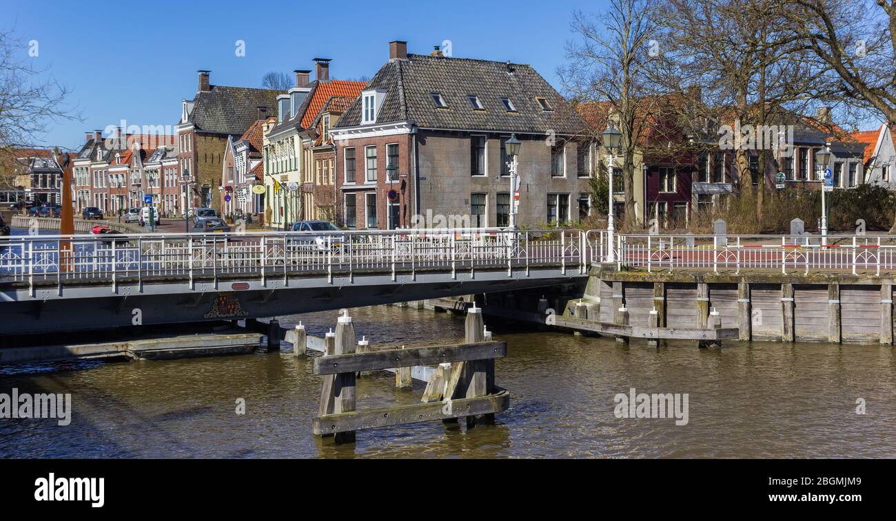 Bridge and historic houses in Harlingen, Netherlands Stock Photo - Alamy