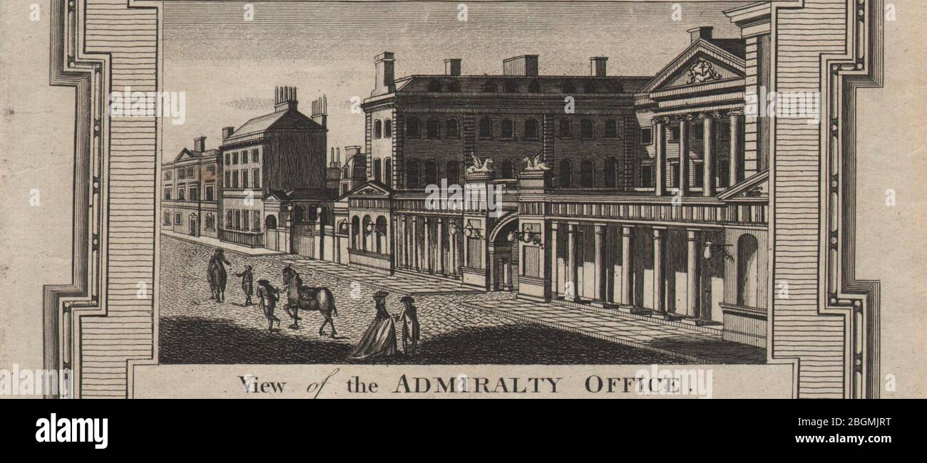 The Admiralty office, Whitehall, London. THORNTON 1784 old antique ...