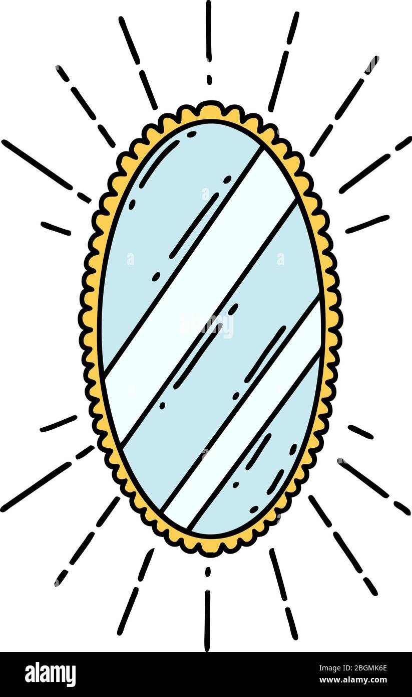 illustration of a traditional tattoo style shining mirror Stock Vector ...