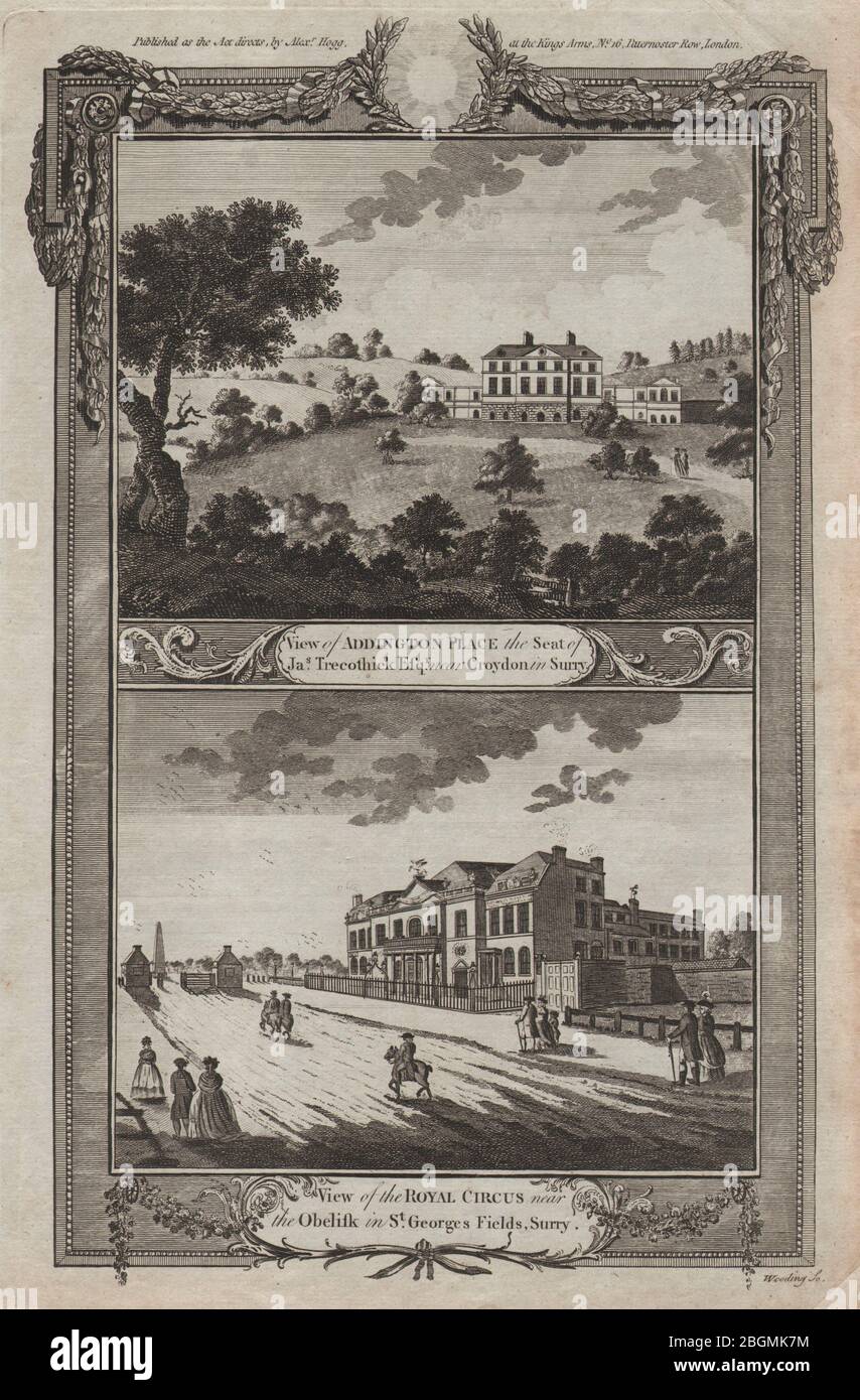 Addington Place/Palace, Croydon. St George's Circus & Obelisk ...