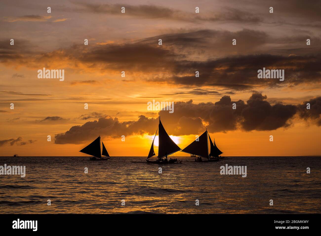 Sunset White beach path on Boracay island, Philippines Stock Photo - Alamy