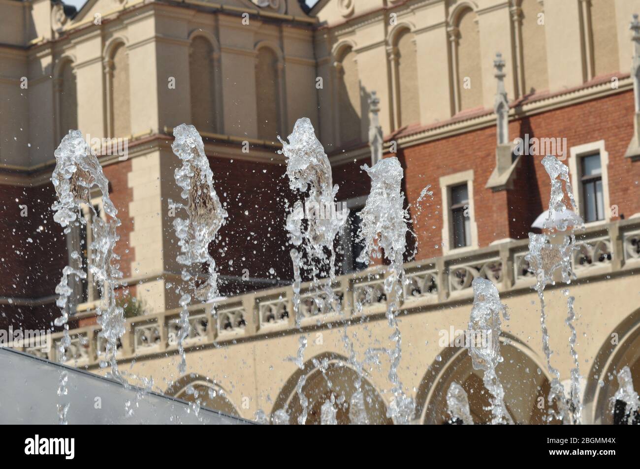Water gushing from a fountain. Flush with water Stock Photo - Alamy