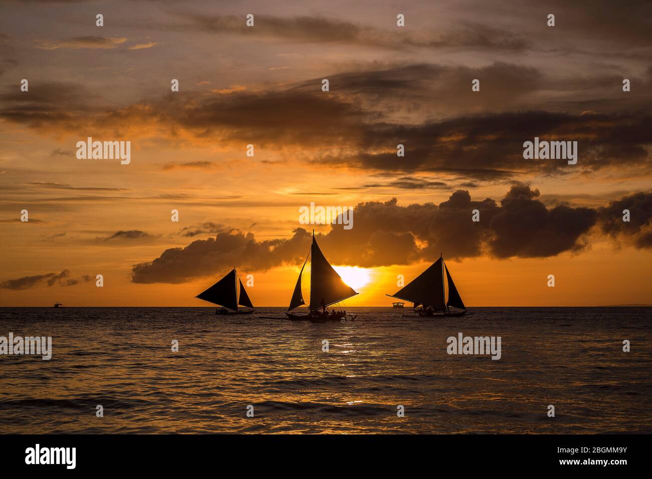 Sunset White beach path on Boracay island, Philippines Stock Photo - Alamy