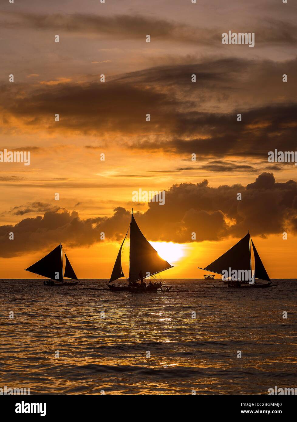 Sunset White beach path on Boracay island, Philippines Stock Photo - Alamy
