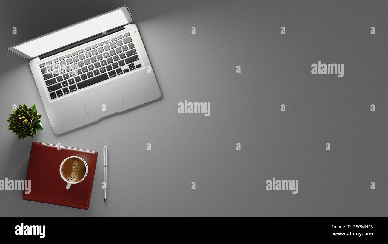 Minimal work space - Creative flat lay photo of workspace desk. Top ...